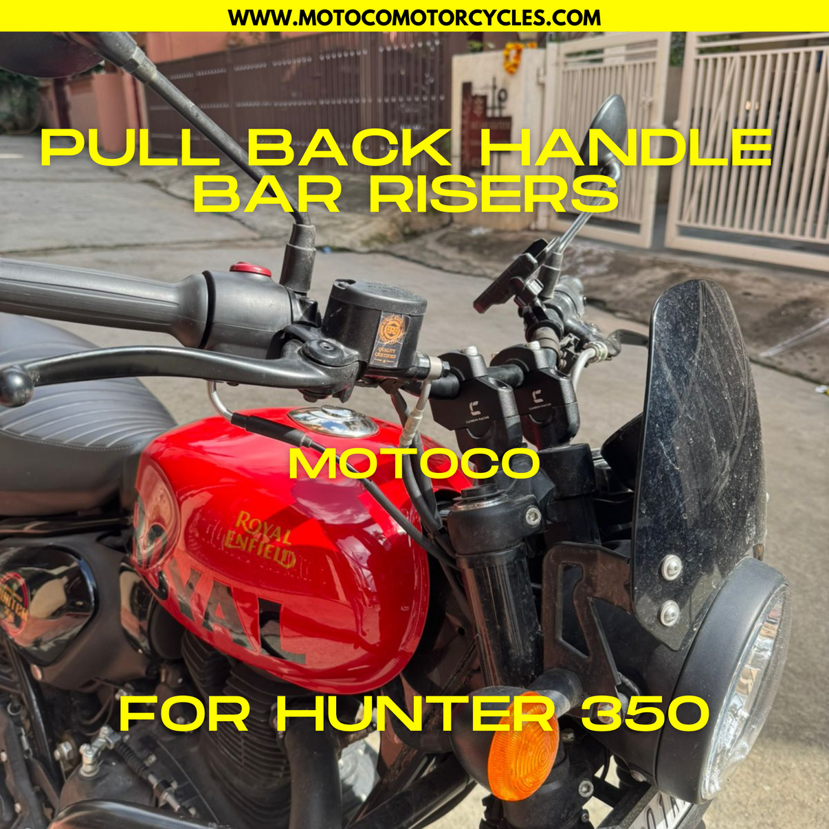 Inclined Handle Bar Risers For Hunter 350 – MotoCo